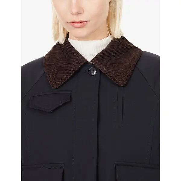 SKALL STUDIO Cropped Jacket With Corduroy Collar