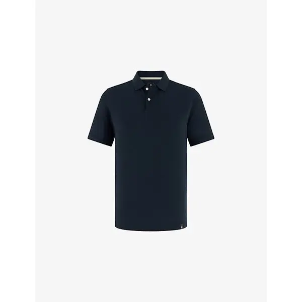 Boggi Milano Short-sleeved Piqué Cotton-blend Polo Shirt - Navy Blue