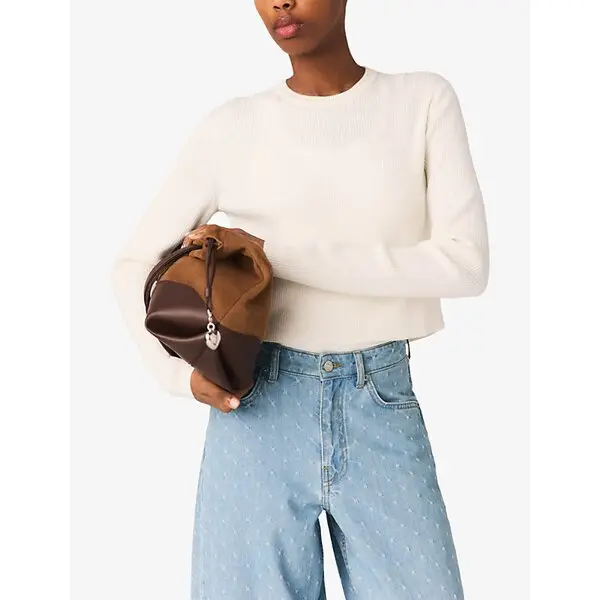 Maje Jewelled-buttons Knitted Wool Jumper - Ecru