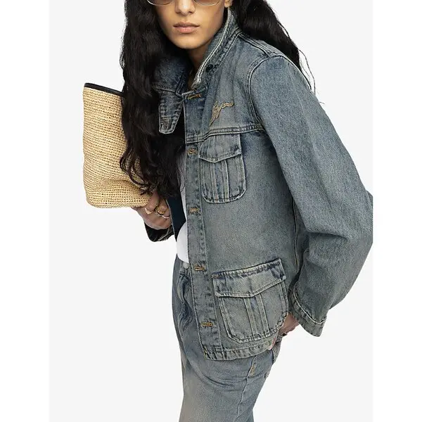 Zadig&Voltaire Lienna Logo-embroidered Denim Jacket