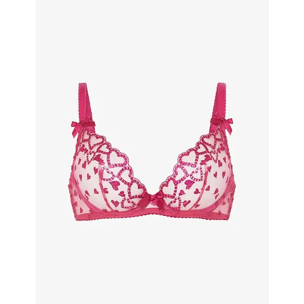 Agent Provocateur Rozann Underwired Tulle Bra - Fuchsia