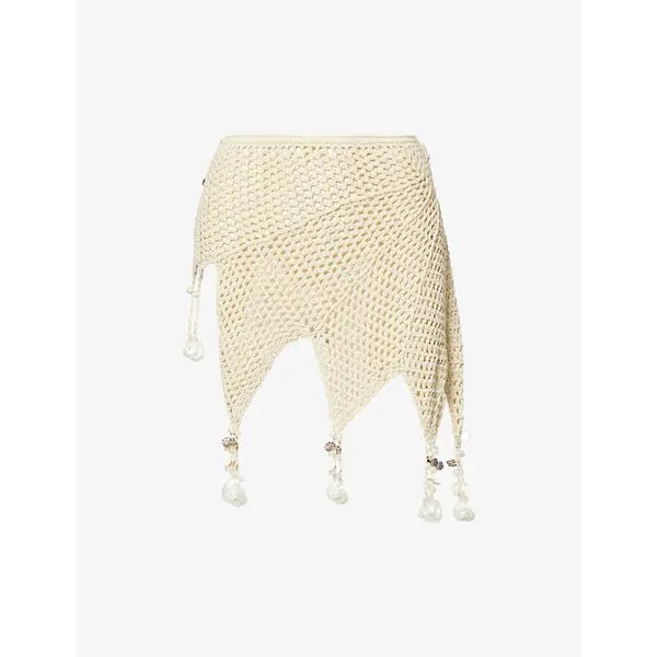 JADED LONDON Ursule Shell Cotton-crochet Mini Skirt - Multi
