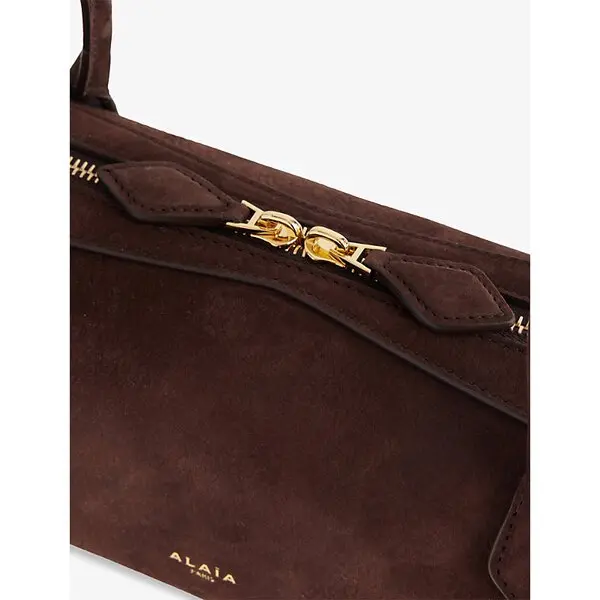 Alaïa Le Teckel Medium Suede Shoulder Bag - Brun/or