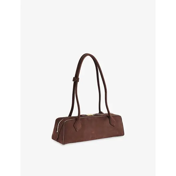Alaïa Le Teckel Medium Suede Shoulder Bag - Brun/or