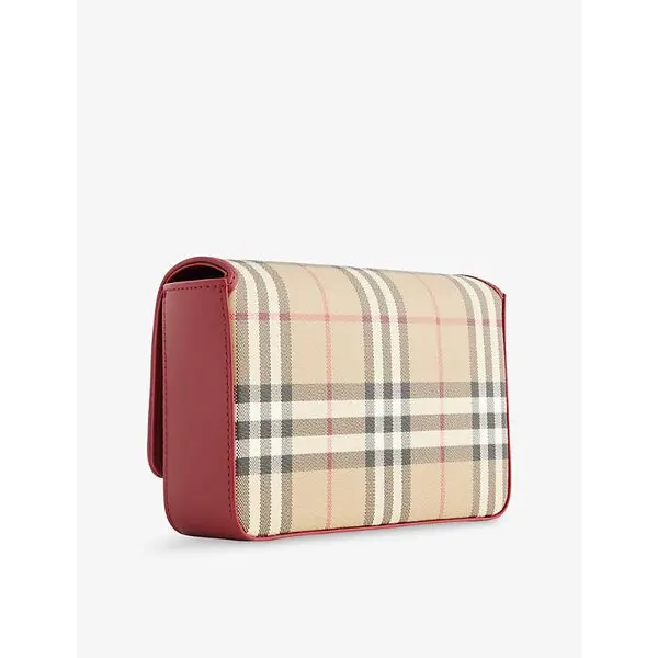 Burberry Hampshire Check Coated Canvas Top-handle Bag