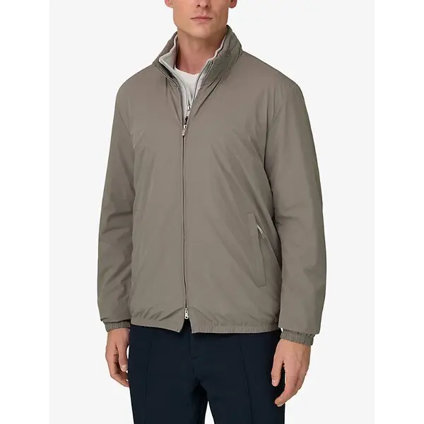 Boggi Milano Hooded Stretch-woven Bomber Jacket