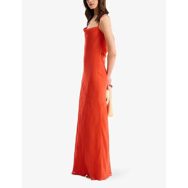 OMNES Koko Cowl-neck Chiffon Maxi Dress