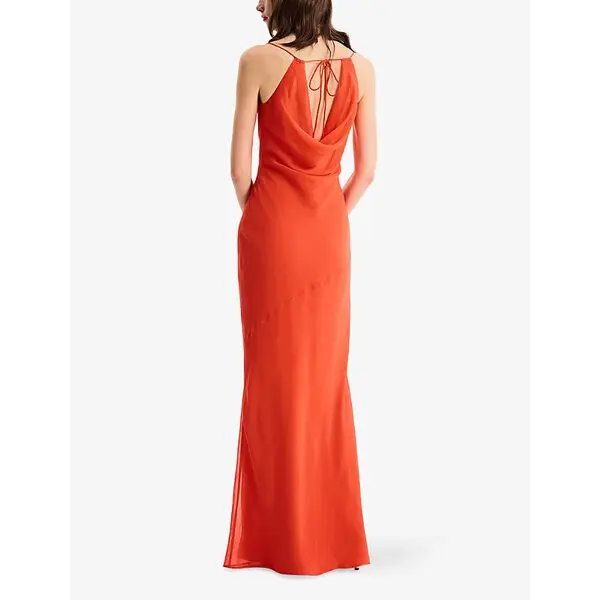 OMNES Koko Cowl-neck Chiffon Maxi Dress