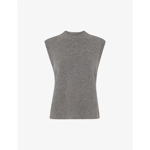Whistles Sleeveless Relaxed-fit Wool Top - Grey