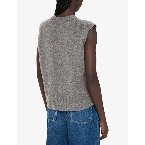 Whistles Sleeveless Relaxed-fit Wool Top - Grey