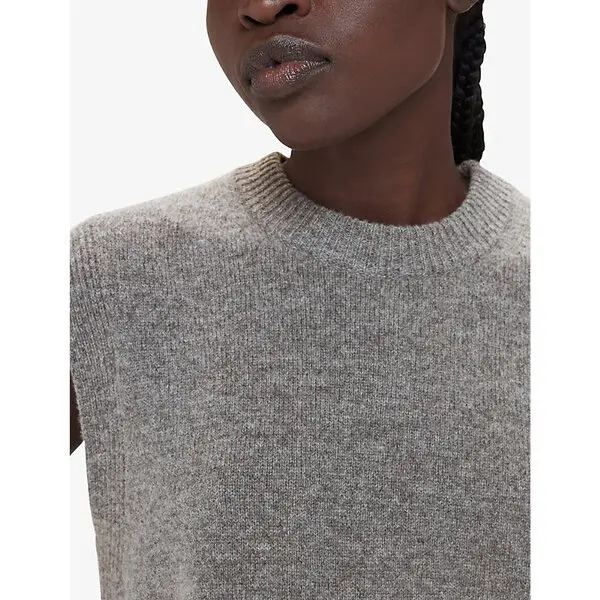 Whistles Sleeveless Relaxed-fit Wool Top - Grey