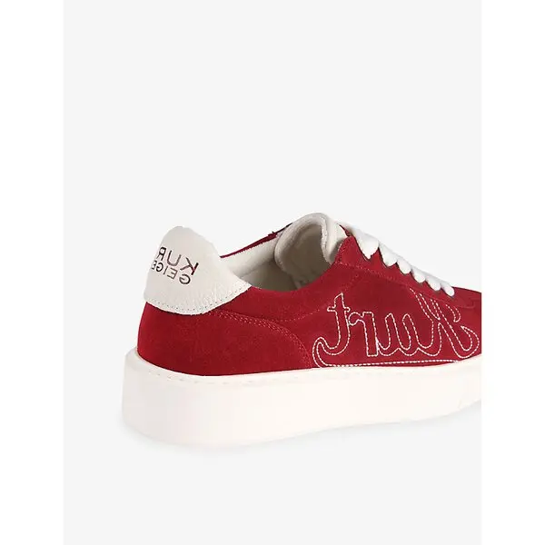 Kurt Geiger Albion Suede Trainers - Red