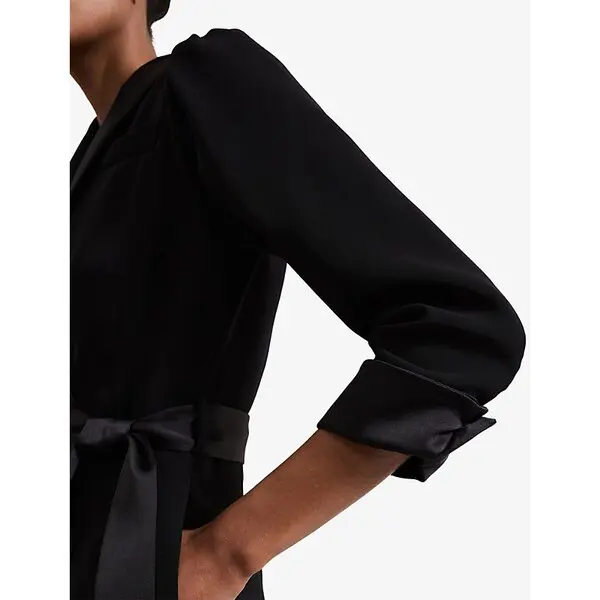 PHASE EIGHT Lapel-collar Long-sleeve Woven Jumpsuit
