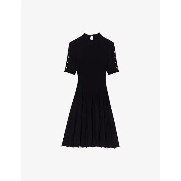 Maje Clover-embellished Knit Mini Dress