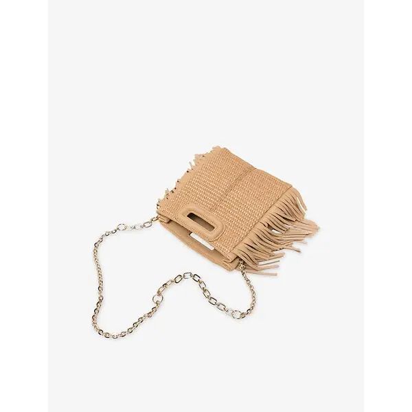 Maje Mini M Raffia Shoulder Bag