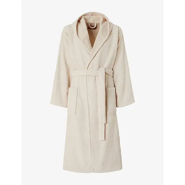 Missoni Chalk Zigzag-pattern Cotton-terry Bathrobe - Natural