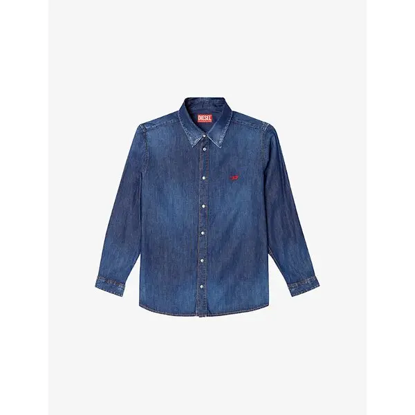 DIESEL® D-simply Logo-embroidered Denim Shirt