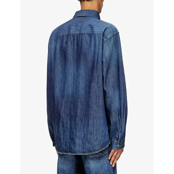 DIESEL® D-simply Logo-embroidered Denim Shirt