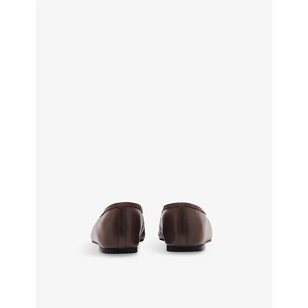 REISS Dina Leather Ballet Flats
