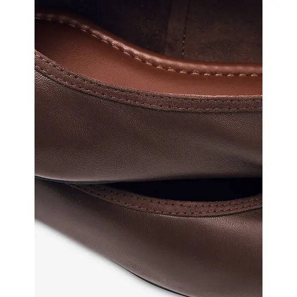 REISS Dina Leather Ballet Flats