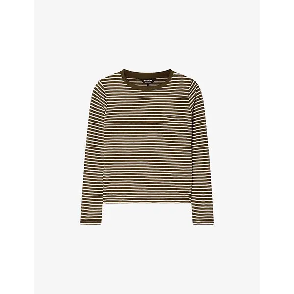 Whistles Stripe-print Cotton-jersey Top