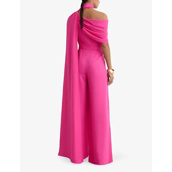 REISS Stretch-woven Jumpsuit With One-shoulder Detail