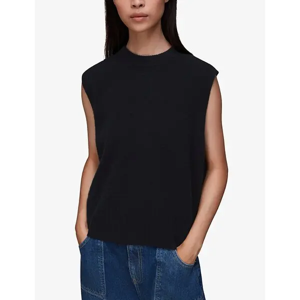 Whistles Sleeveless Wool Vest - Navy