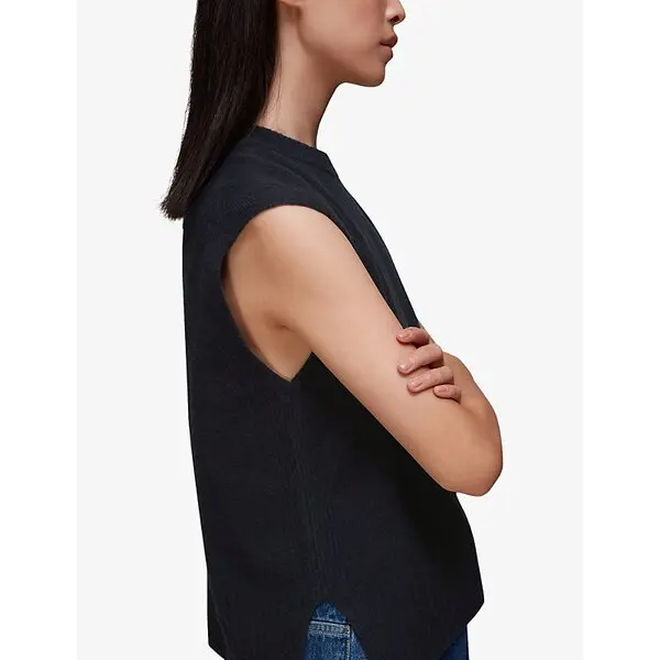 Whistles Sleeveless Wool Vest - Navy