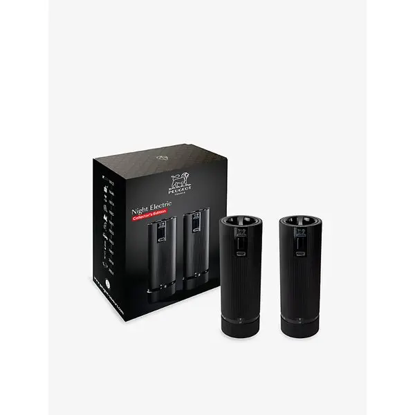 PEUGEOT Night Electric Steel, Aluminum And Plastic Mills Duo Set 19.3cm - Black