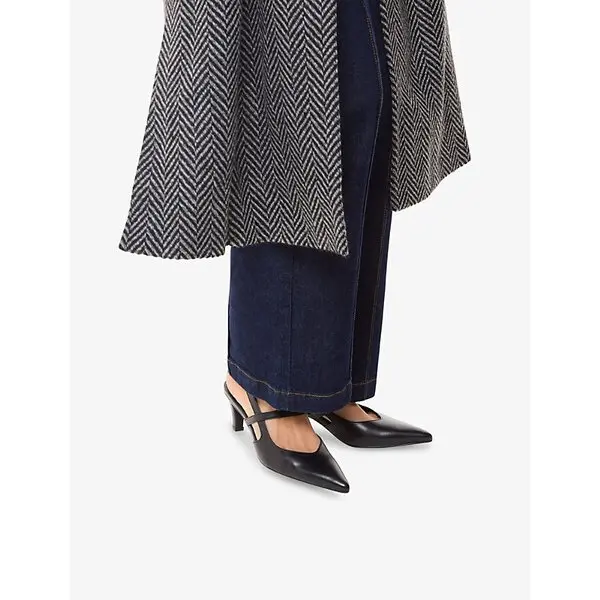 Whistles Cecily Pointed-toe Leather Heeled Slingbacks