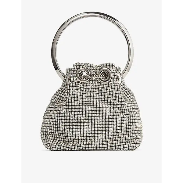 JIMMY CHOO Bon Bon Micro Crystal-embellished Top-handle Bag