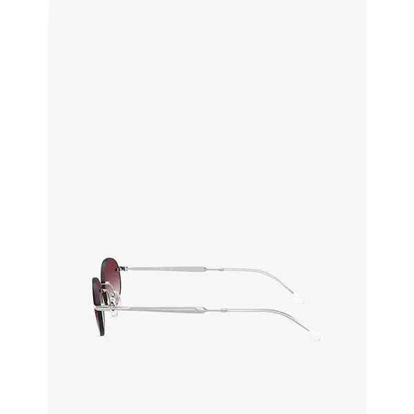 Ray-ban Rb3767 Oval-frame Metal Sunglasses - Silver
