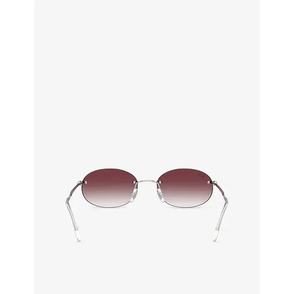Ray-ban Rb3767 Oval-frame Metal Sunglasses - Silver