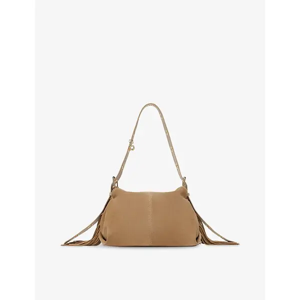 Maje Miss M Suede Shoulder Bag