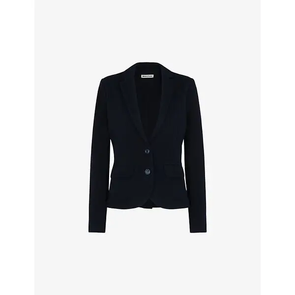 Whistles Slim-fit Single-breasted Cotton-jersey Jacket
