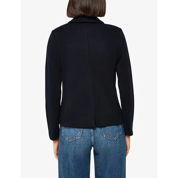 Whistles Slim-fit Single-breasted Cotton-jersey Jacket
