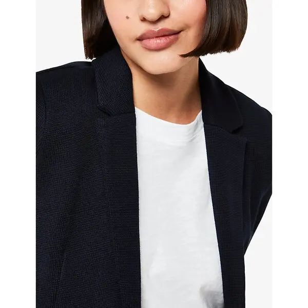 Whistles Slim-fit Single-breasted Cotton-jersey Jacket