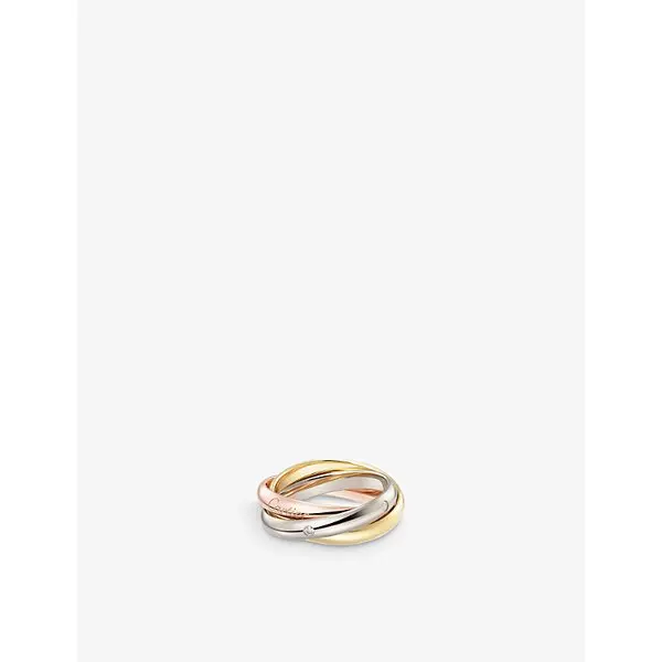 Cartier Trinity Medium 18ct Gold And Diamond Ring - Multicolour