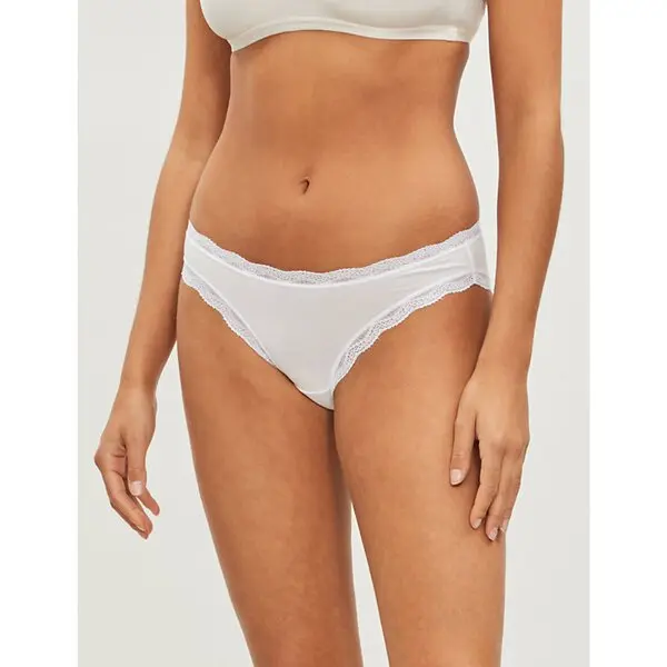 STRIPE & STARE Pack Of Four Lace Stretch-jersey Briefs - Basics
