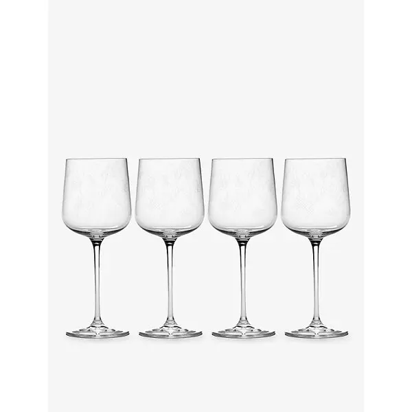 SERAX X Marni Midnight Flowers White Wine Glasses Set Of Four - Transparent