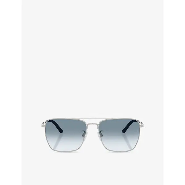 Oliver Spencer Square-frame Metal Sunglasses - Silver