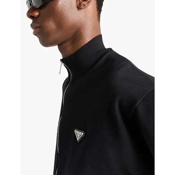 Prada Wool Knitted Cardigan With Triangle Logo