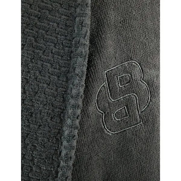 BOSS Double B Shawl-lapel Cotton Bathrobe - Charcoal