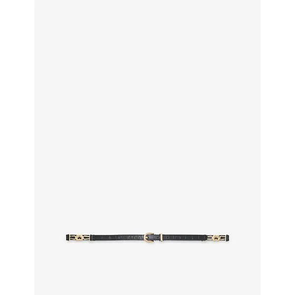 Maje Croc-effect Leather Belt