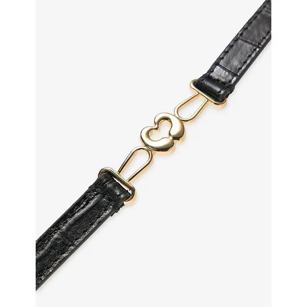 Maje Croc-effect Leather Belt
