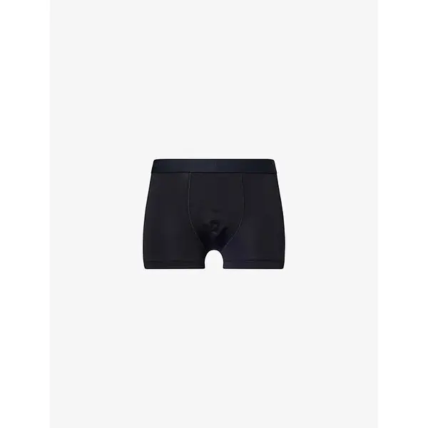 Hanro Micro-touch Branded-waistband Stretch-jersey Trunks - Black