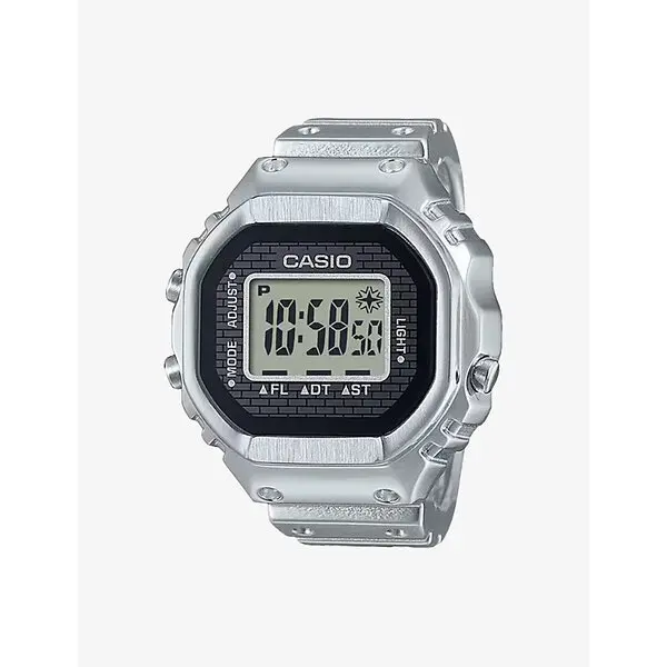 G-Shock Stainless Steel Quartz Digital Ring Watch - Silver