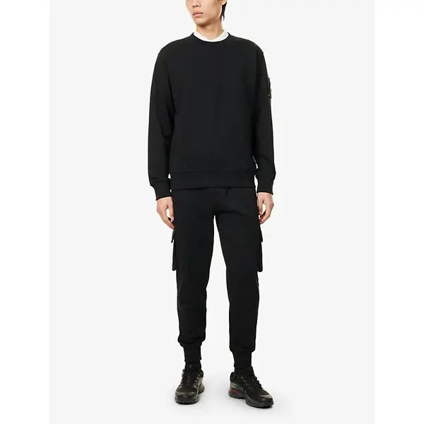 Moose Knuckles Hartsfield Brand-motif Cotton-jersey Sweatshirt - Black