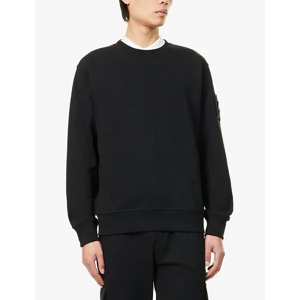 Moose Knuckles Hartsfield Brand-motif Cotton-jersey Sweatshirt - Black