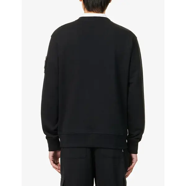 Moose Knuckles Hartsfield Brand-motif Cotton-jersey Sweatshirt - Black
